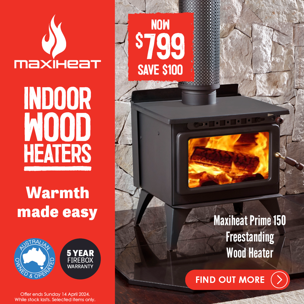Maxiheat Prime 150 Freestanding Wood heater – Hot Things - Barbecues, Heaters, Outdoor Kitchens