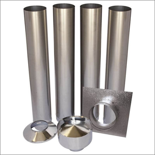 Maxiheat 6 inch Chimney Flue Kit | 4 metres straight | Stainless Steel ...